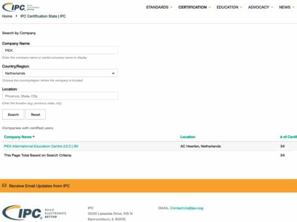 How do you know that your supplier is IPC certified? - PIEK
