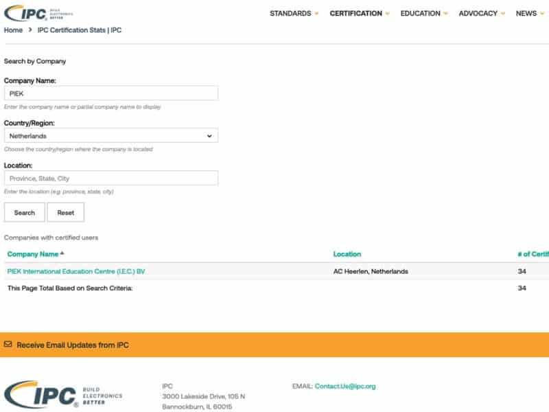 How do you know that your supplier is IPC certified? - PIEK
